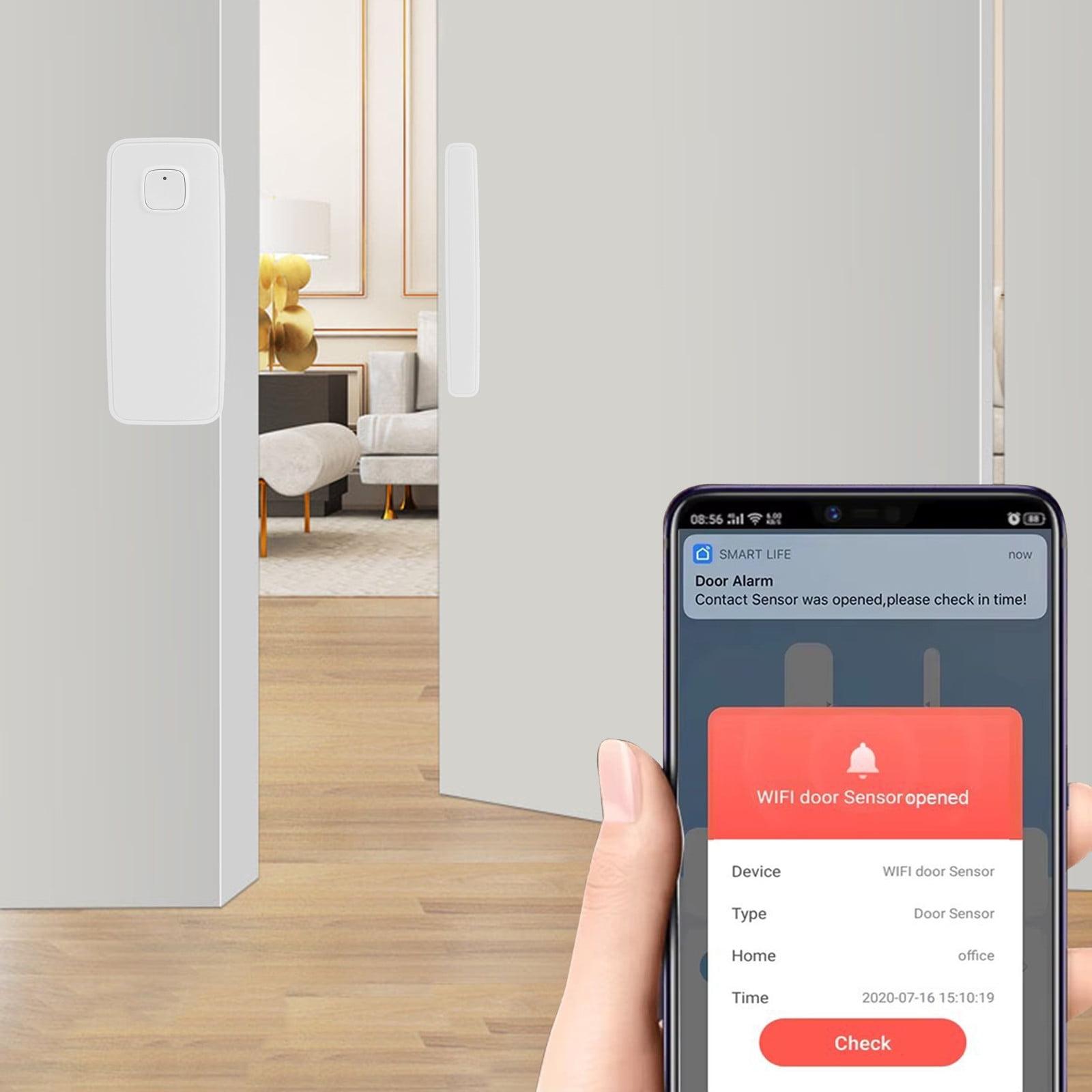 Bestselling, Smart WiFi Door Alarm, Voice Assistant & App Remote Control, Home Security, Smart ...