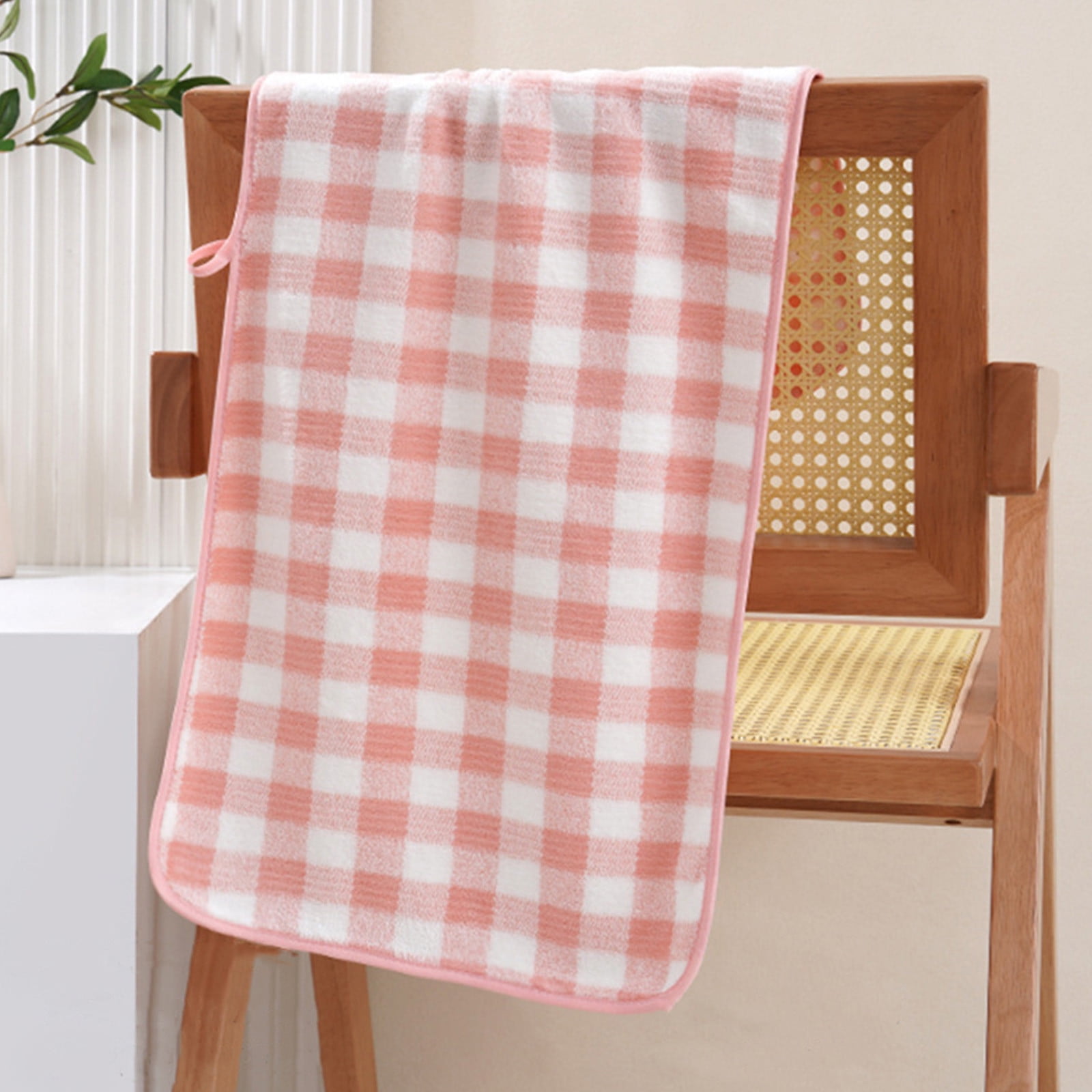 Bestselling, Thickened Fleece Checkered Towels, Household Bath & Face ...