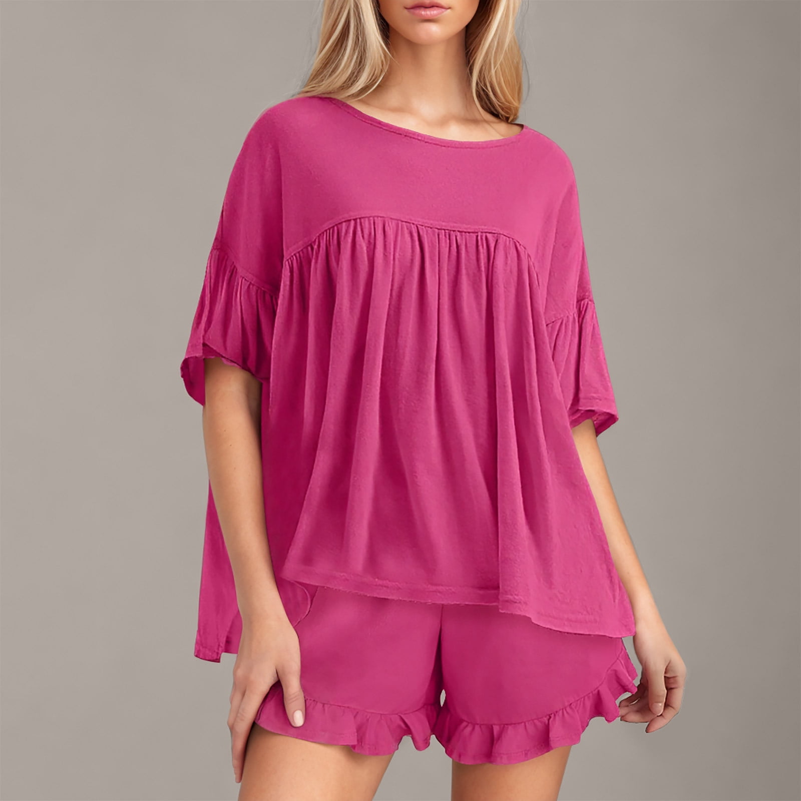 Bestselling, Women's Casual Sleepwear Set, Soft Cotton, Elastic Waist ...