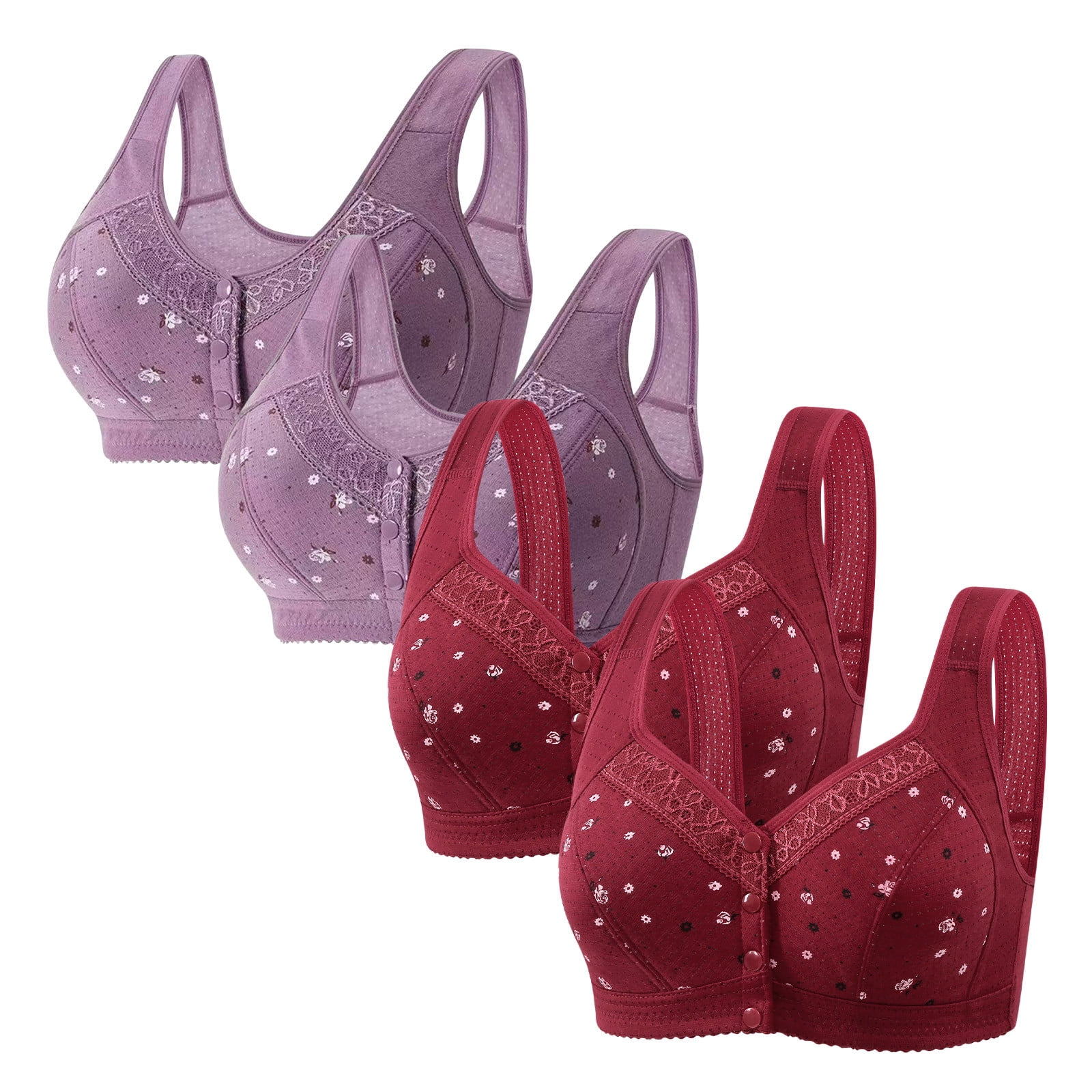 Bestselling, Women's Soft Lace Bra, Breathable Underwire-Free, Seamless ...