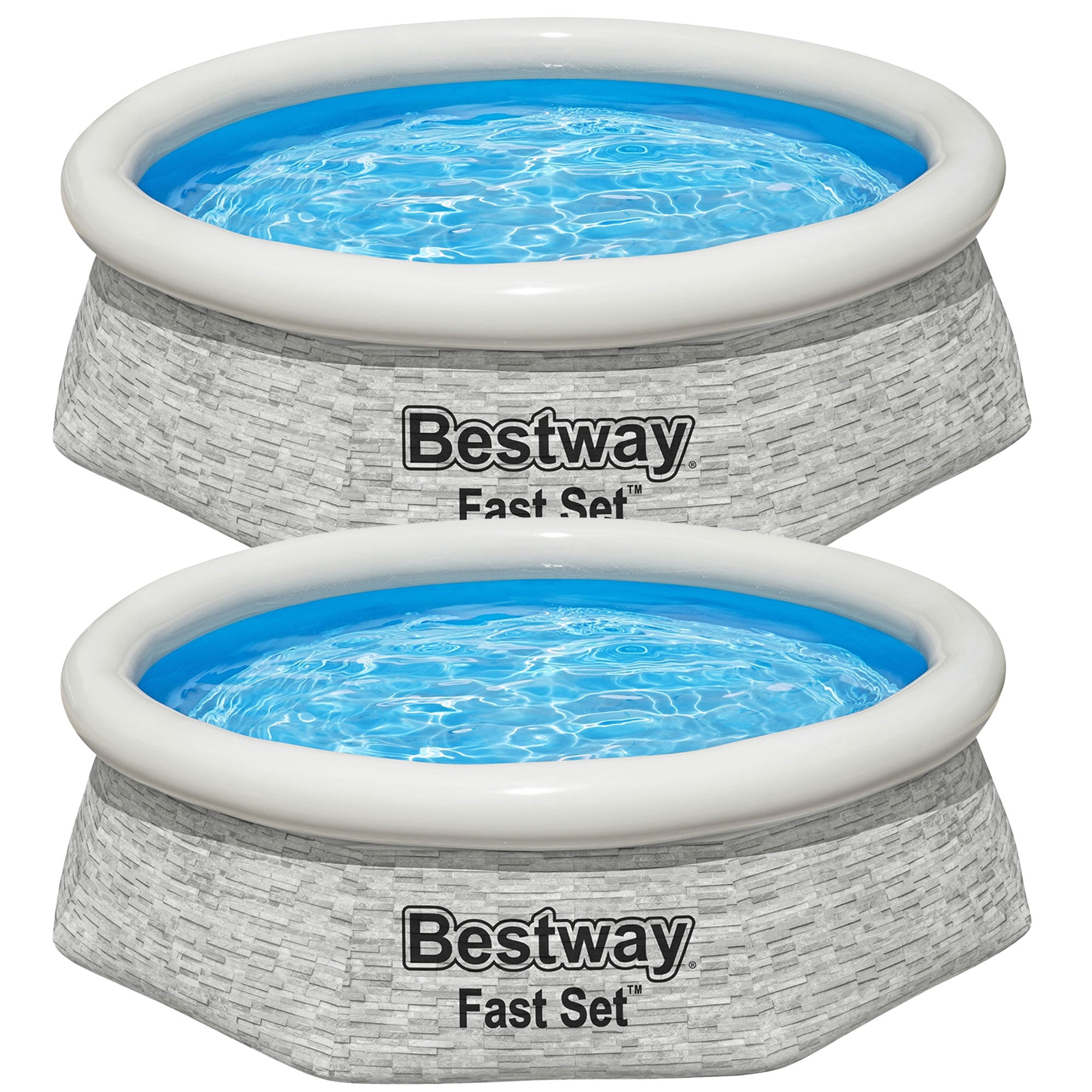 Bestway 8' x 24" Round Inflatable Outdoor Swimming Pool with Filter ...