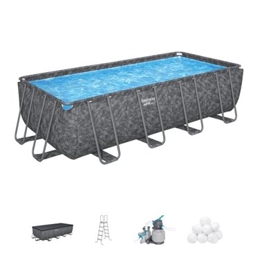 "Bestway Power Steel Rectangular Hard Frame Above Ground Swimming Pool ...