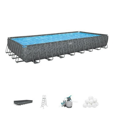 "Bestway Hydrium Oval Above Ground Pool Set, 24'x12'x52"", DIY ...