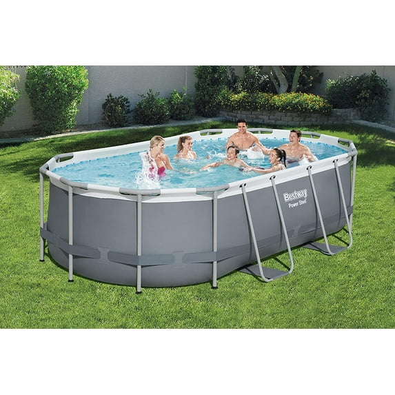 Bestway Above Ground Frame Pools, 14' x 8'2" x 39.5", Grey Entire Set ...