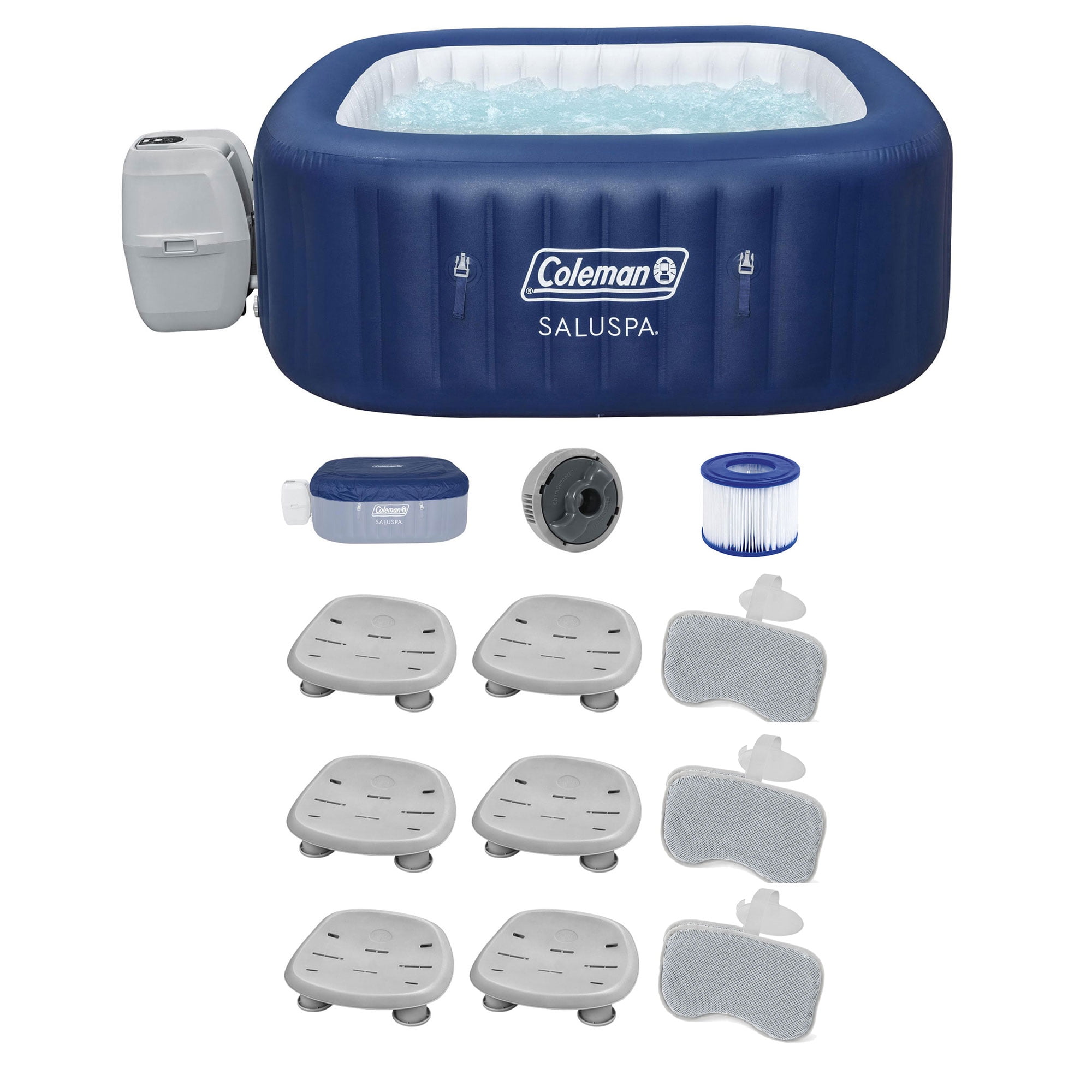 Bestway Coleman Hot Tub + 6 Bestway Spa Seats + 3 Bestway SaluSpa ...