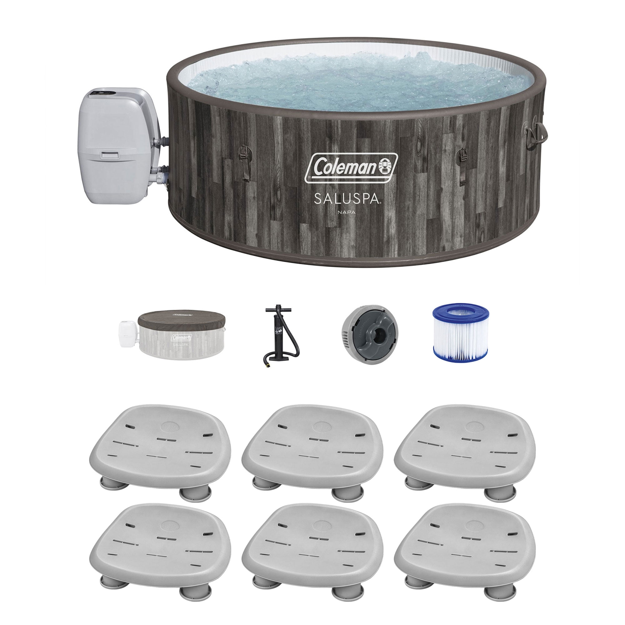 Bestway Coleman Napa AirJet Inflatable Hot Tub with 6-Pack SaluSpa Spa ...