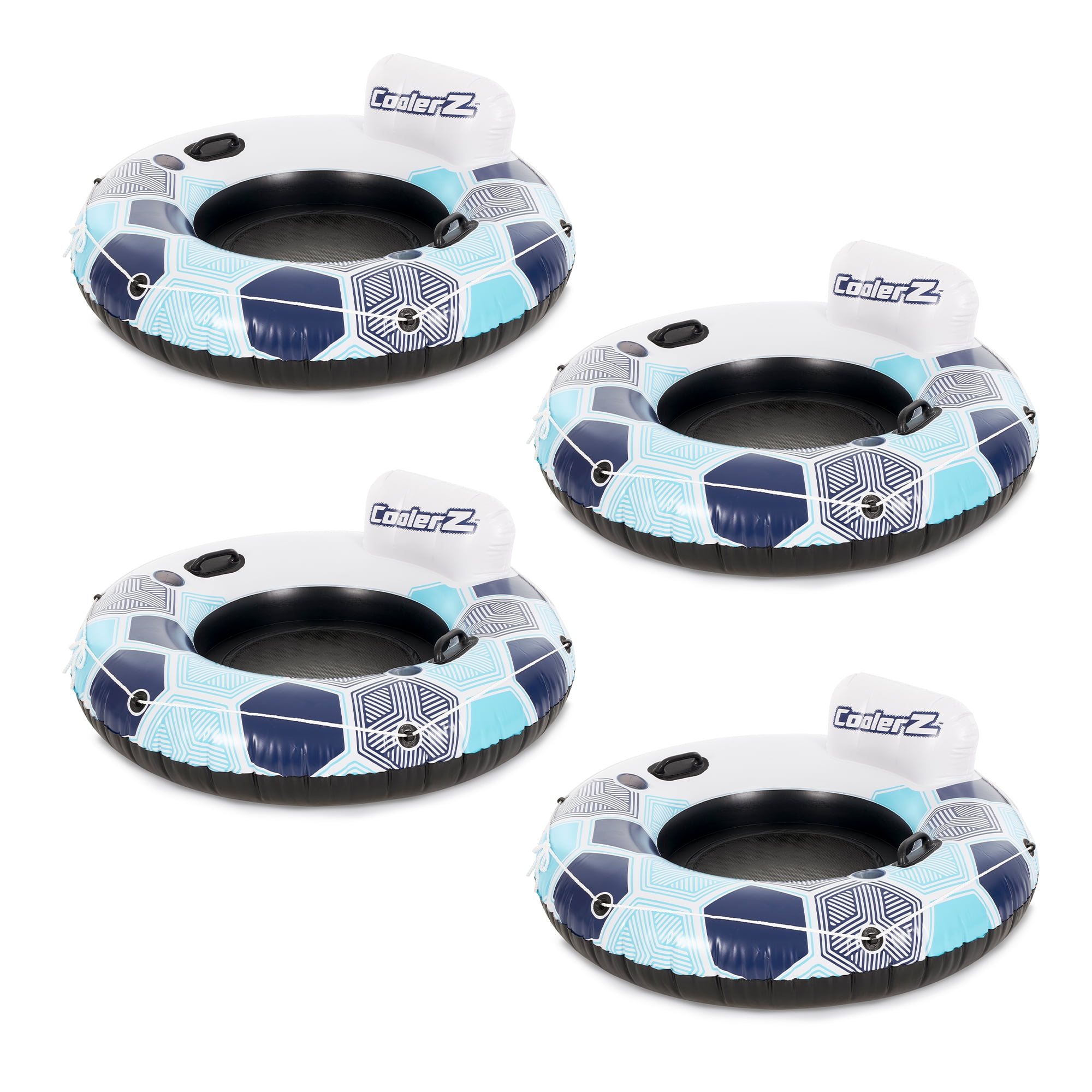 Bestway CoolerZ Rapid Rider 4 Pack Inflatable Pool Floats with Double ...