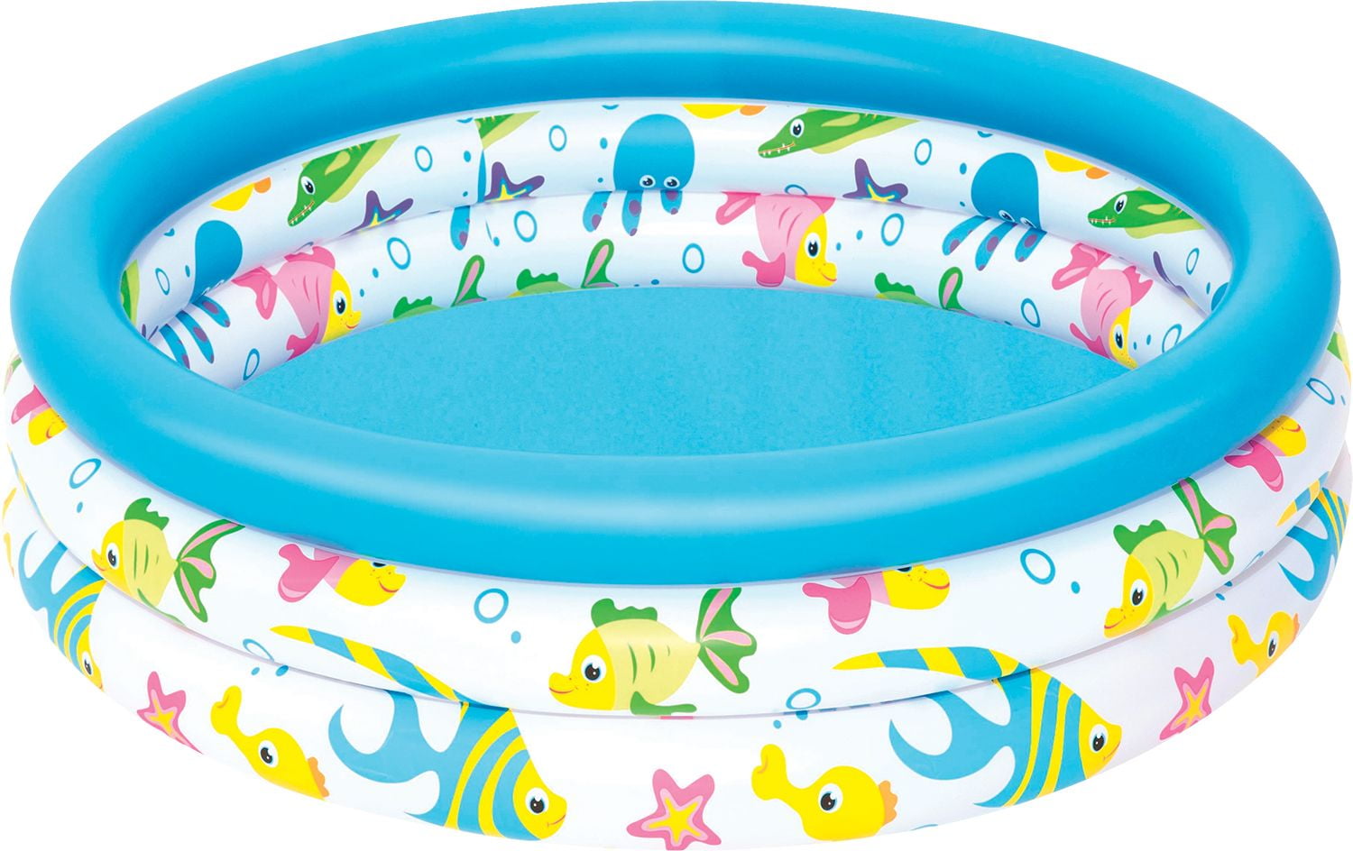 Bestway 40" x 10" Coral Kids 3-Ring Inflatable Pool with 3 Air Chambers ...