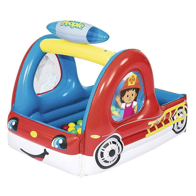 Bestway Fisher-Price Inflatable Little People Fire Truck Ball Pit Set ...