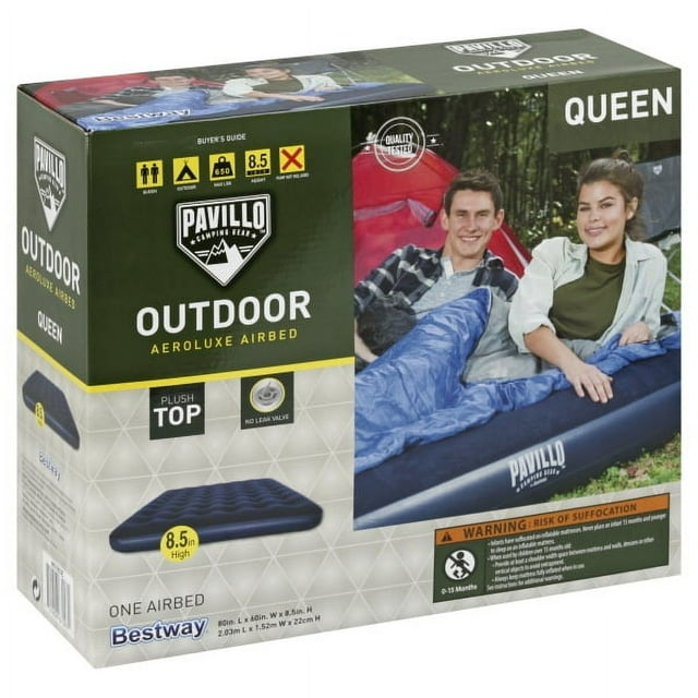 Bestway Flocked Air Bed without Inflation Pump, Queen, 80" x 60" x 8.5" - Walmart.com