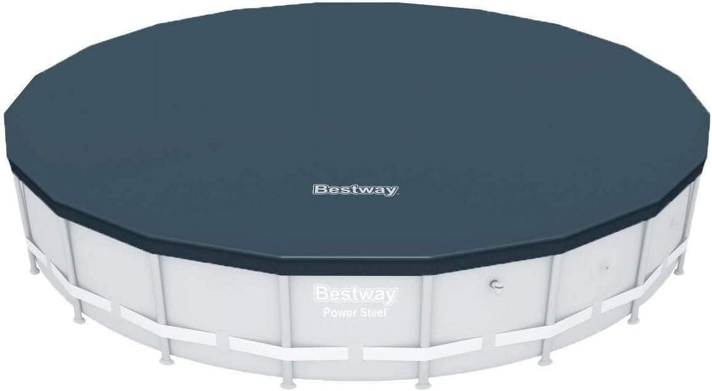 Bestway Flowclear PVC Round 18 Foot Pool Cover for Above Ground Frame ...