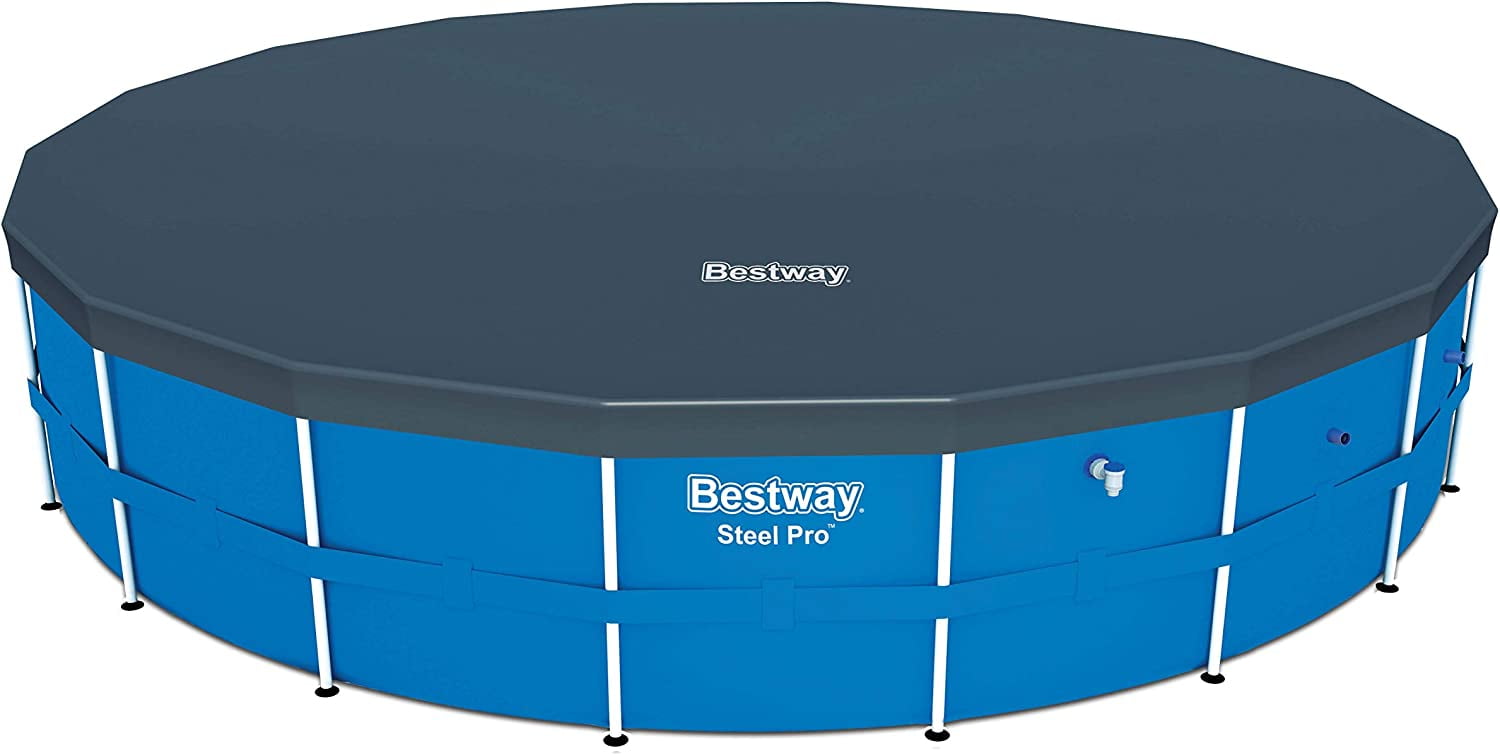Bestway Flowclear PVC Round 18 Foot Pool Cover for Above Ground Frame ...