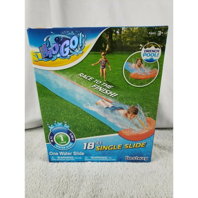 Bestway H2O Go 18ft Single Water Slide Drench Pool Brand New - Walmart.com