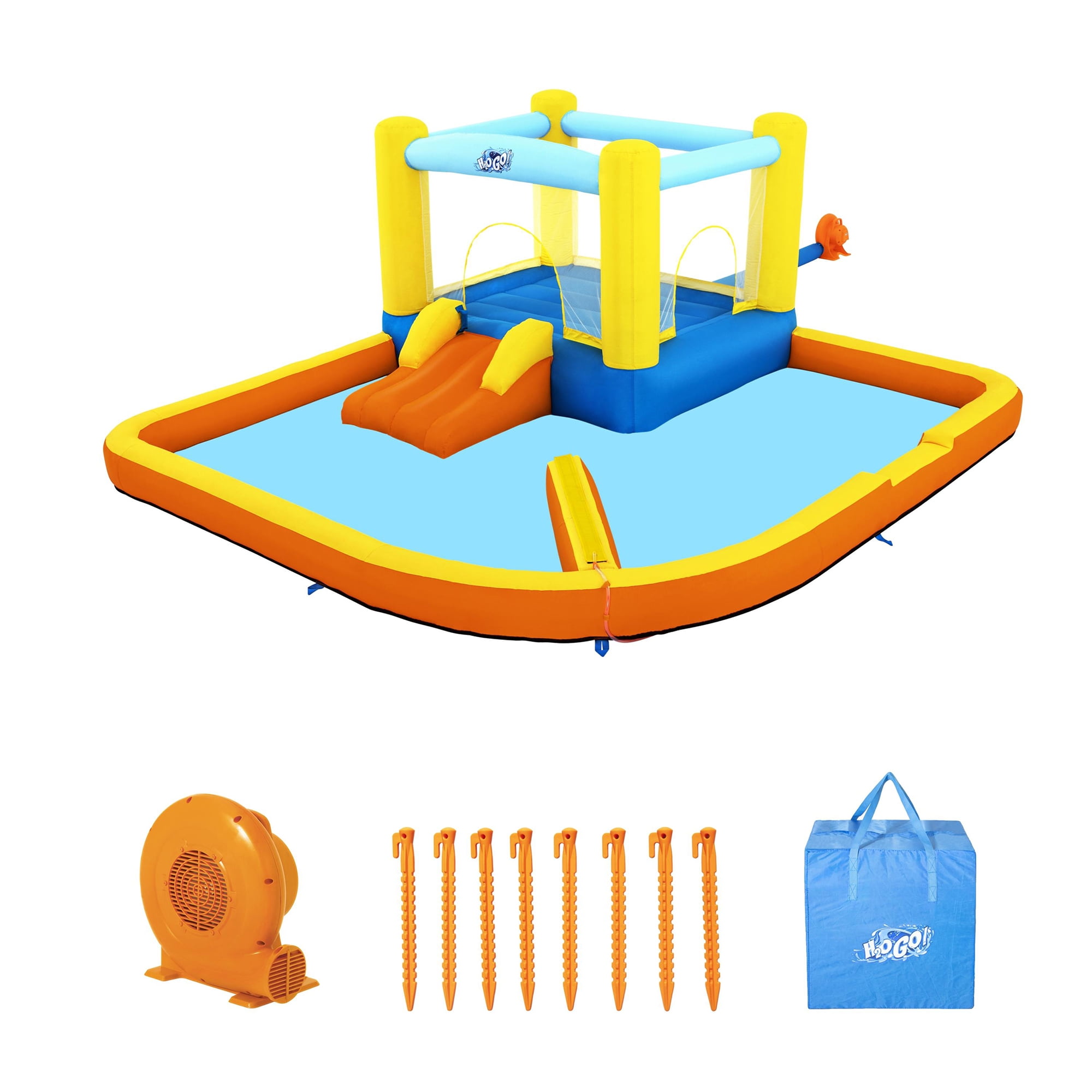 Bestway H2OGO! Kids Inflatable Bouncer Water Park with Pool, Slide ...