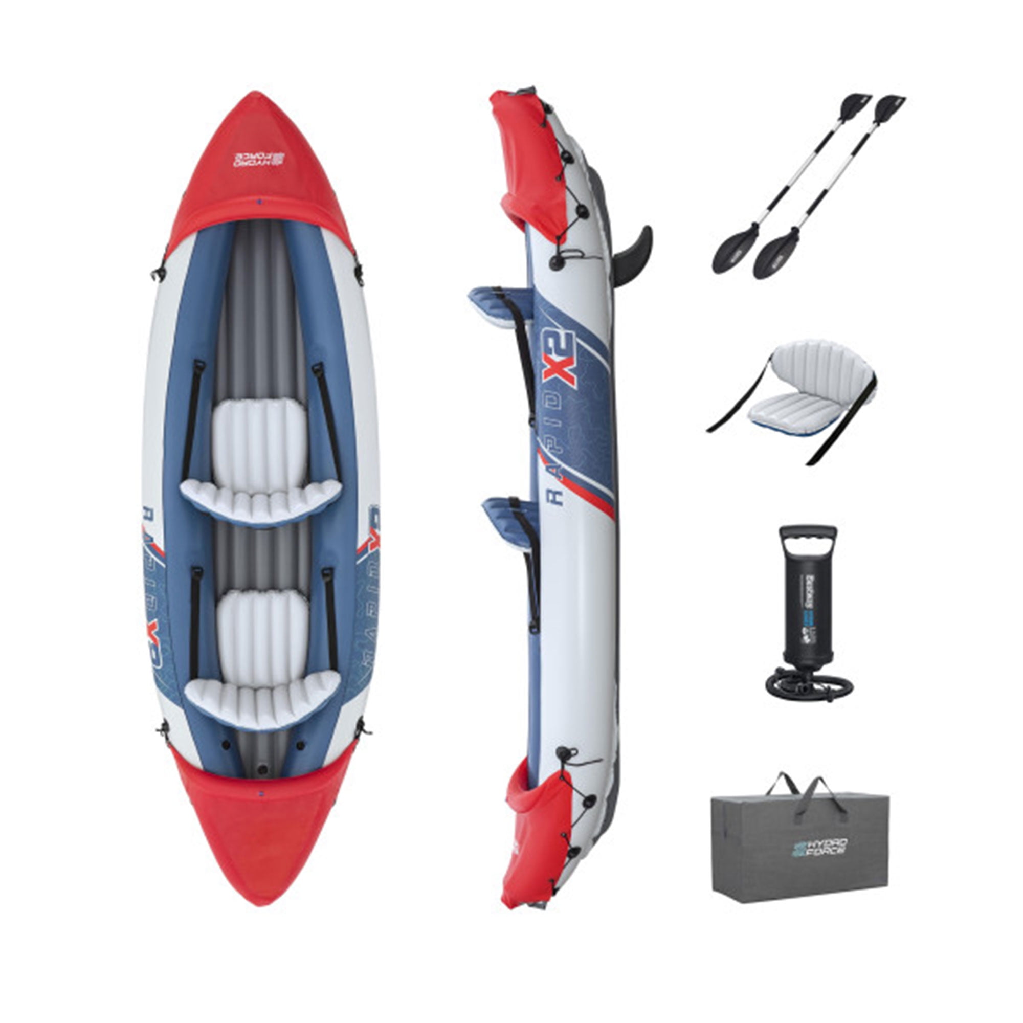 Bestway Hydro-Force Rapid X2 Inflatable 2 Person Kayak Outdoor Water ...