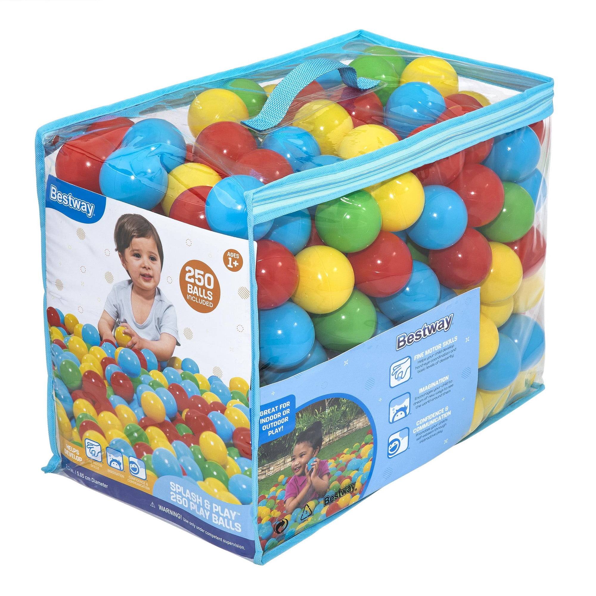 Bestway: Splash & Play: 250 Balls - 2.3", Bright Colors, Kids Toy Balls ...