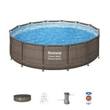 "Bestway 14' x 42"" Round Power Steel Above Ground Swimming Pool Set ...
