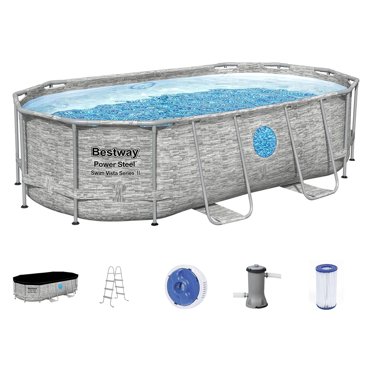 Bestway Steel Pro MAX 14' x 48" Round Above Ground Swimming Pool Set ...