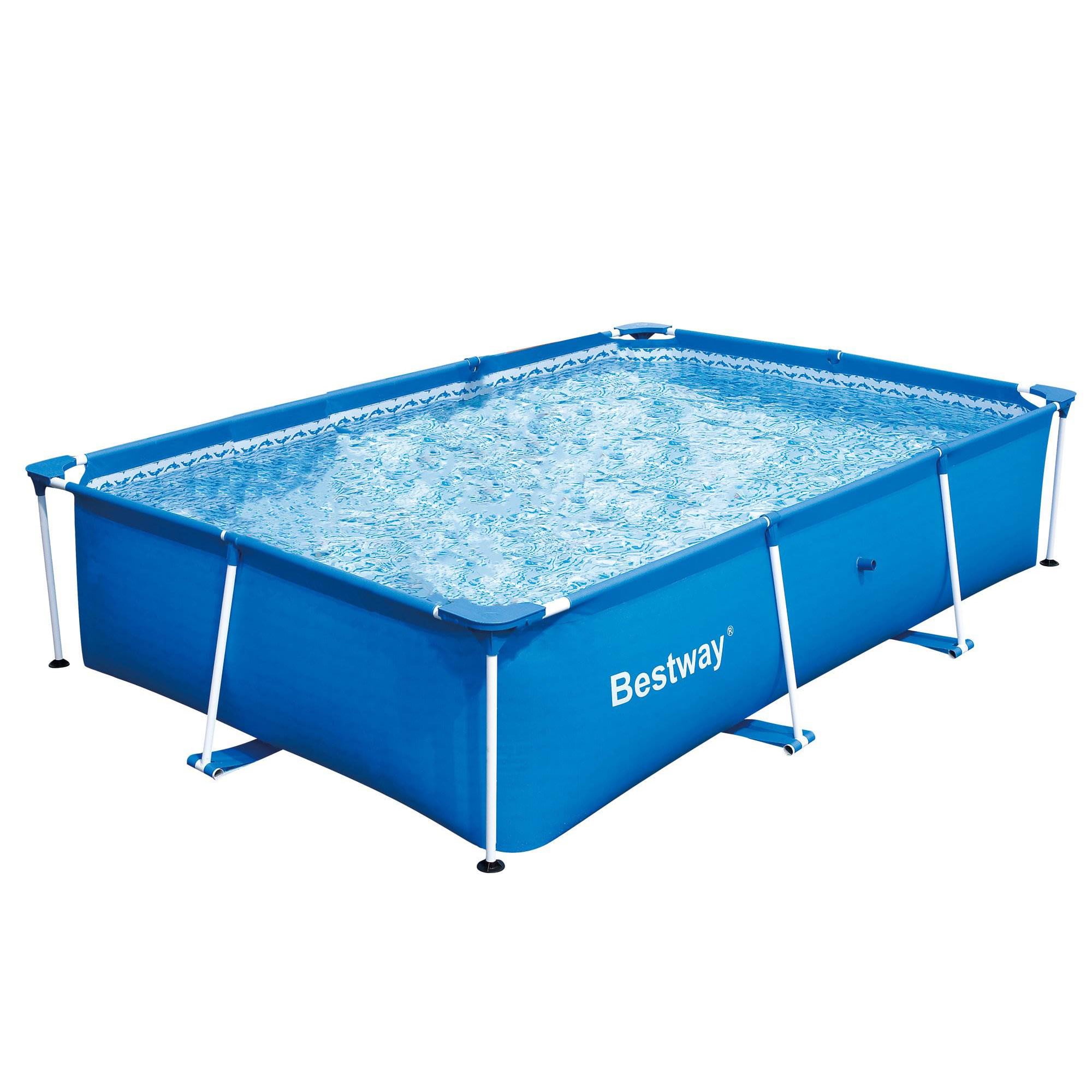 Bestway Rectangular 118x79x26 Deluxe Splash Frame Kids Pool 56043US ...