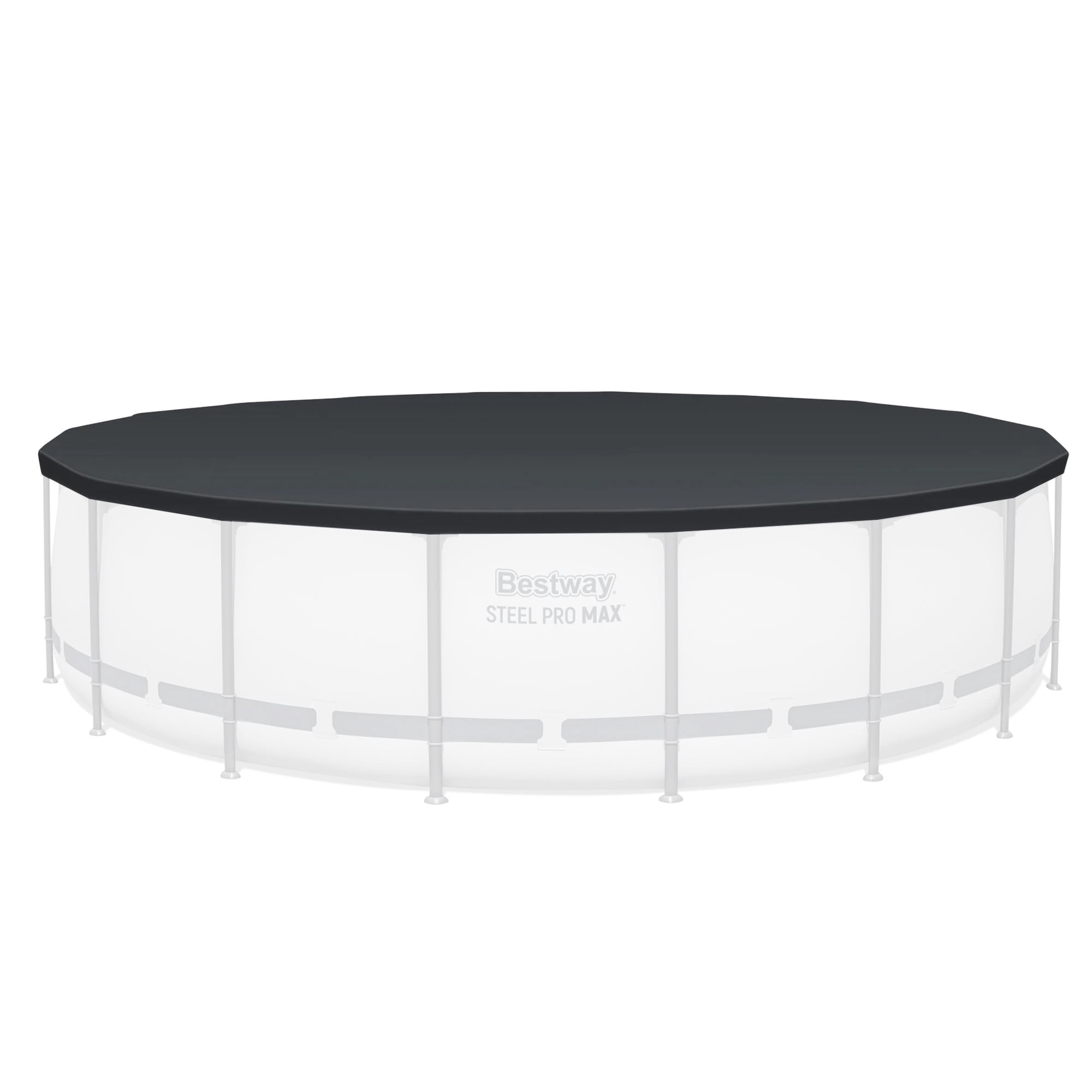 Bestway Round Pool Cover for 18' Round Frame & 16' Steel Wall Above ...