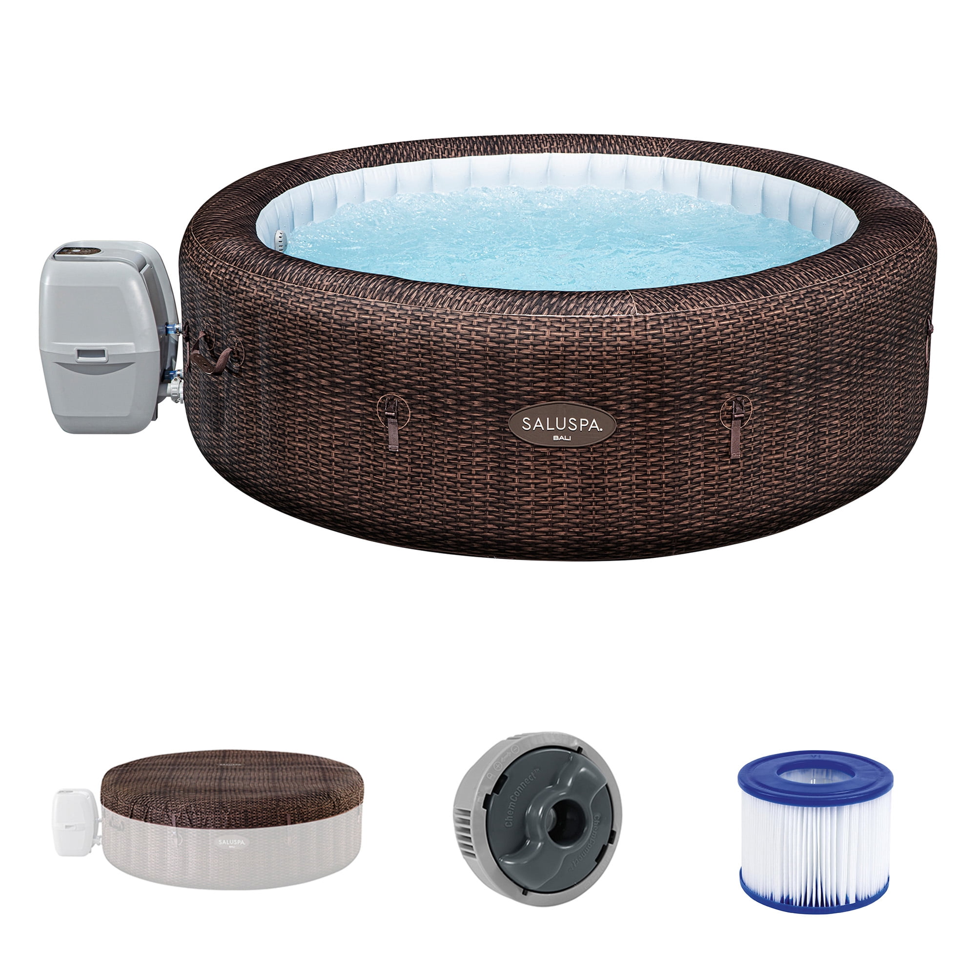 Bestway SaluSpa Bali 5-7 Person Inflatable Hot Tub, Round Energy ...
