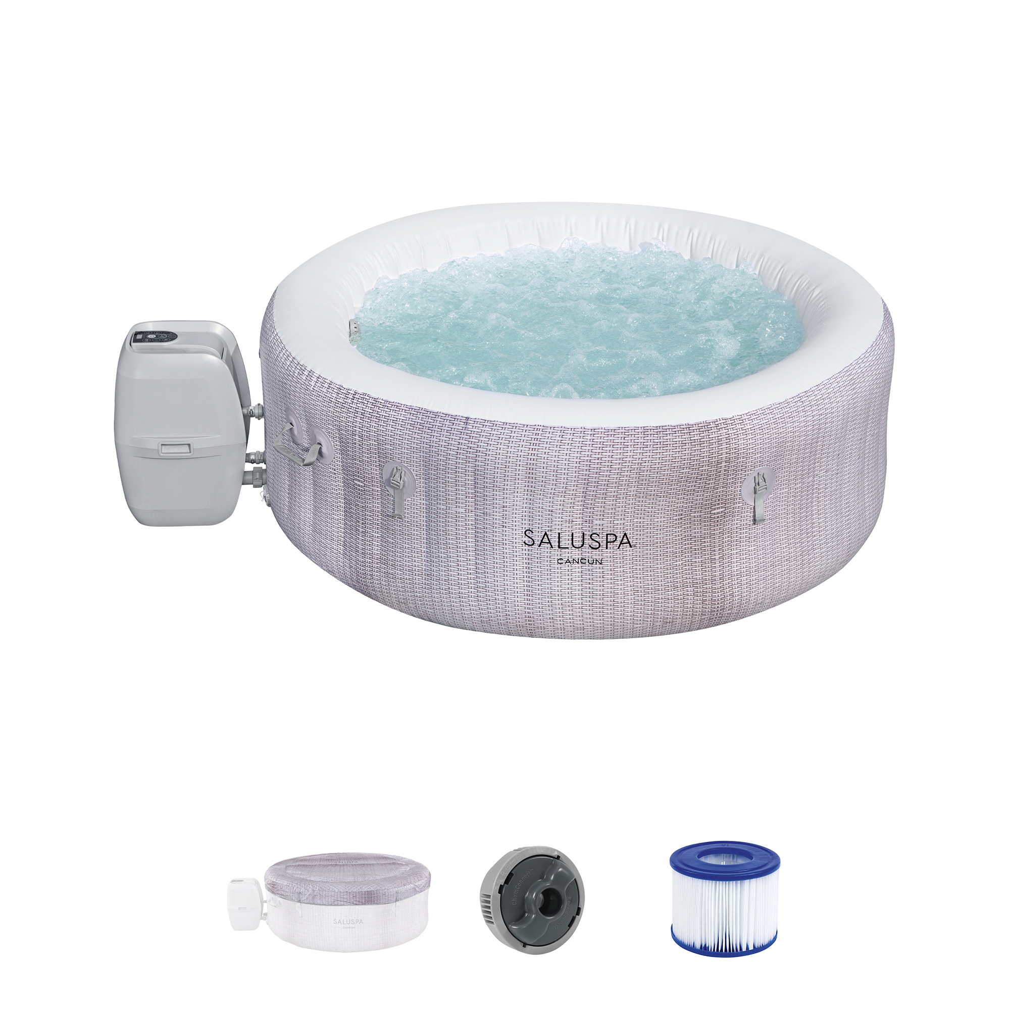 Bestway SaluSpa Cancun AirJet Inflatable Hot Tub with EnergySense Cover ...