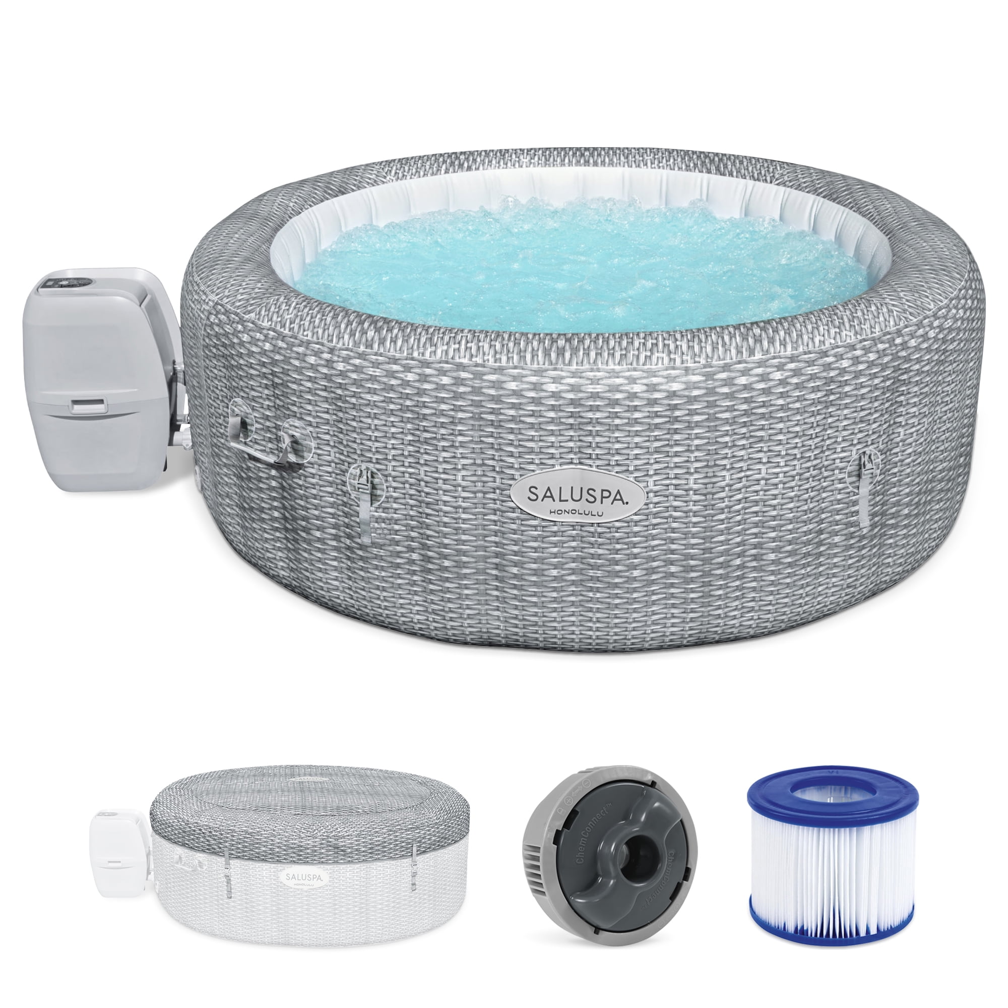 Bestway SaluSpa Honolulu AirJet Spa, Inflatable Hot Tub with 140 Jets ...