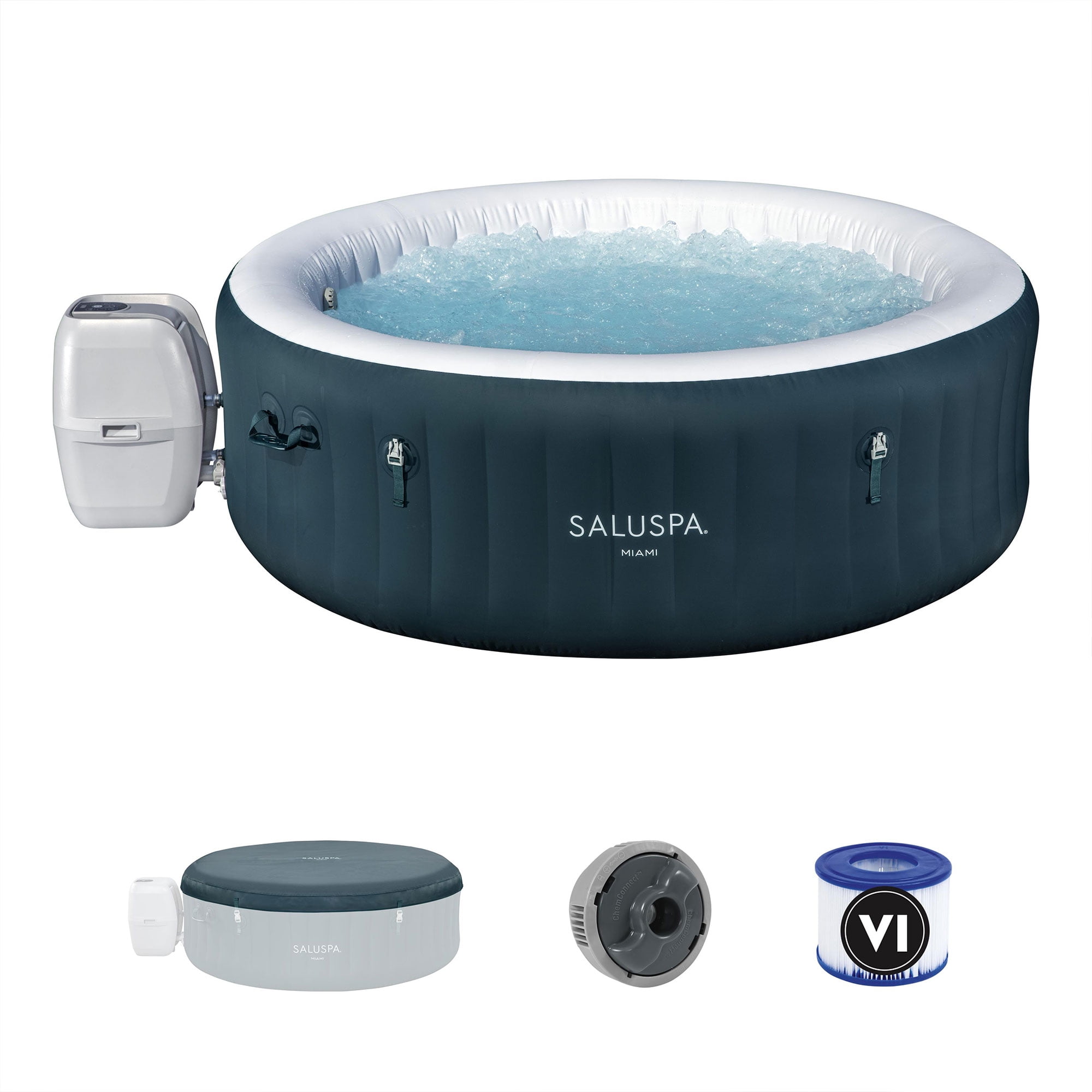 Bestway SaluSpa Miami AirJet Inflatable Hot Tub with EnergySense Cover ...