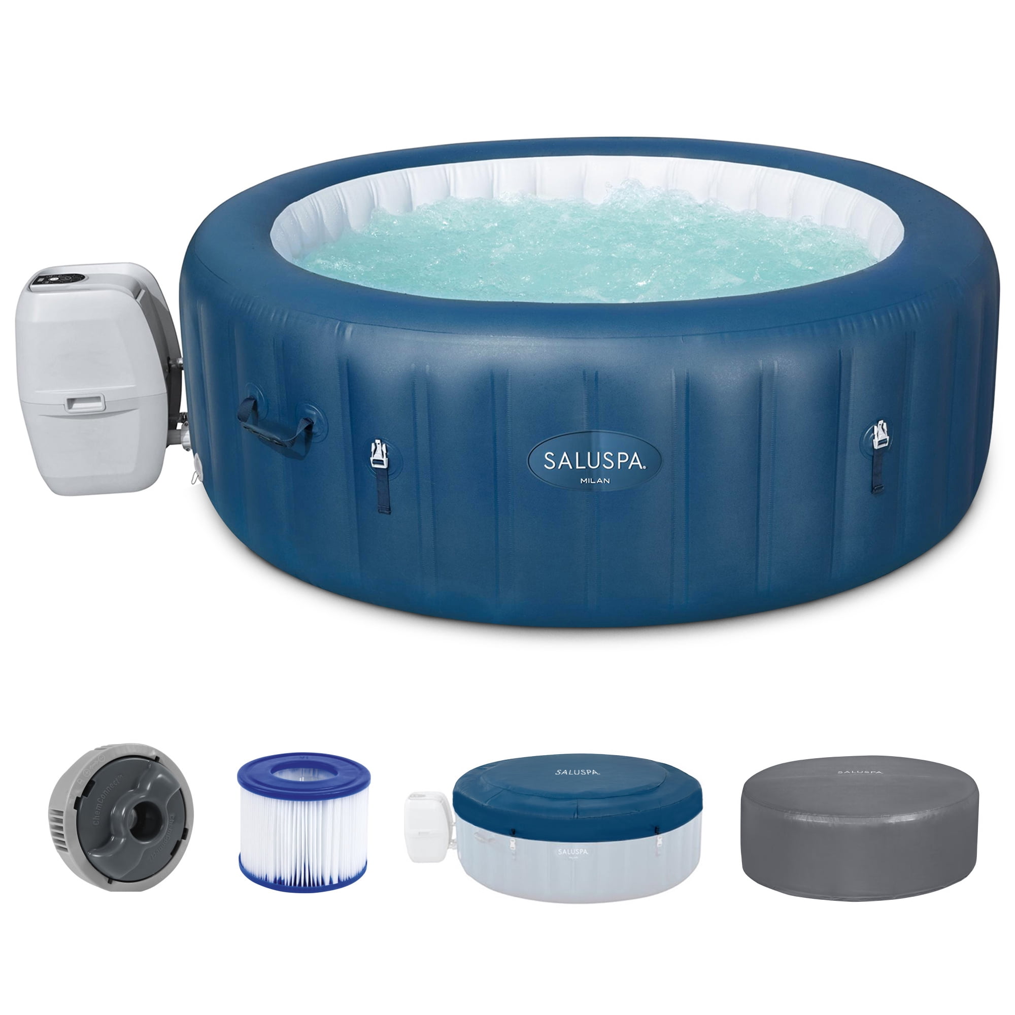 Bestway SaluSpa Milan Inflatable Hot Tub 4-6 Person, 140 Jets, 77 Inch ...