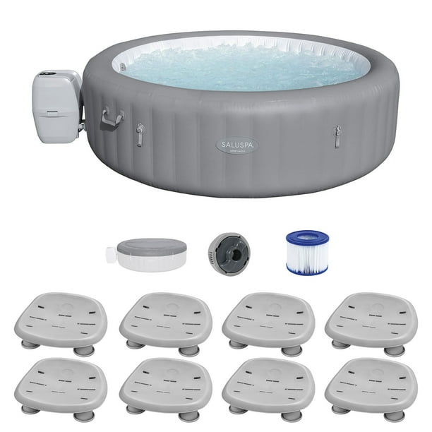 Bestway SaluSpa Santorini HydroJet Hot Tub w/Set of 8 SaluSpa Pool/Spa Seat - Walmart Business ...