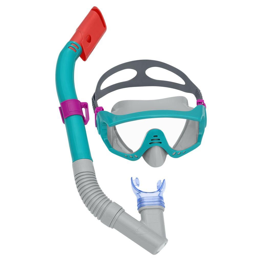Bestway Spark Wave Polycarbonate Sport Swim Mask and Snorkel Set Aqua ...