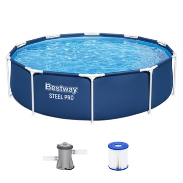 "Bestway Steel Pro MAX 10' x 30"" Round Above Ground Pool Set with ...
