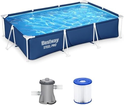 Bestway Steel Pro 9' 10" x 6' 7" x 26" Rectangular Above Ground Pool ...
