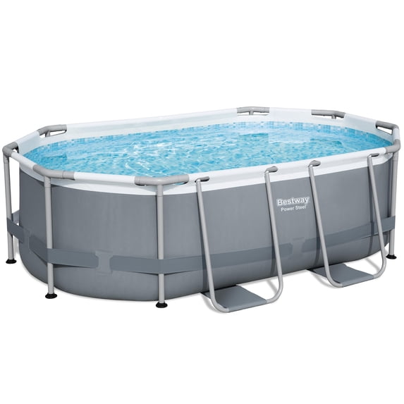 Bestway: Steel Pro MAX - 10’ x 6'7" x 33", Grey - Oval Above Ground ...