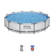 "Bestway Steel Pro MAX 14' x 48"" Round Above Ground Deep Metal Swimming Pool Set" - Walmart.com