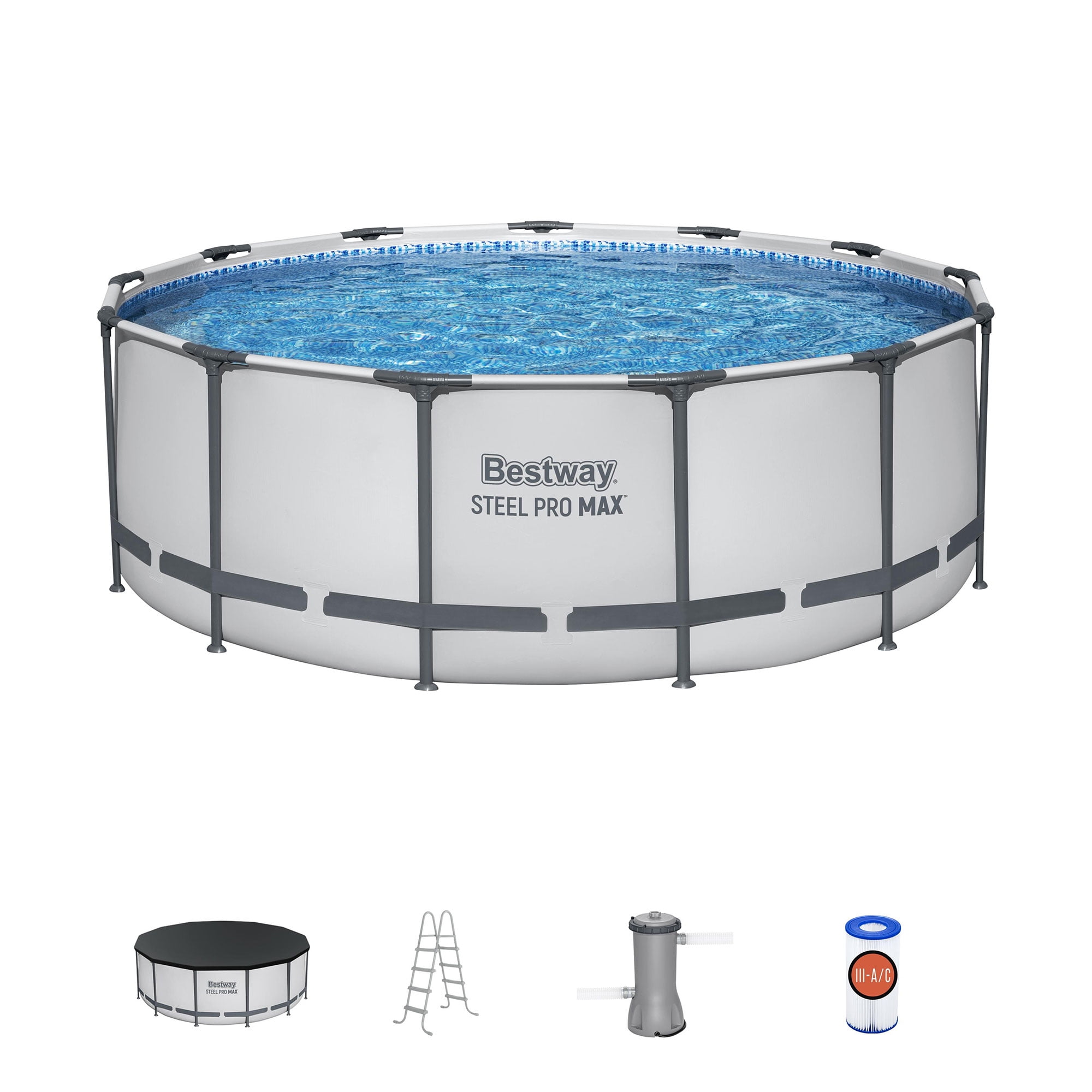 "Bestway Framed Steel Pro MAX 13' x 48"" Above Ground Pool Set ...