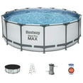 "Bestway Steel Pro MAX 14' x 48"" Round Above Ground Deep Metal Swimming Pool Set" - Walmart.com