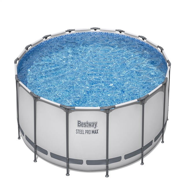 "Bestway Steel Pro MAX Framed Metal 15' x 48"" Round Above Ground Pool ...