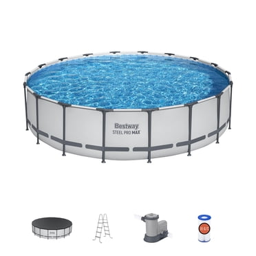 Blue Wave Capri 12-ft Round 36-in Deep Steel Wall Above Ground Swimming ...
