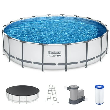 "Bestway Metal Pro MAX 14' x 48"" Round Above Ground Pool Set" - Walmart.com
