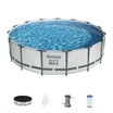 "Bestway Steel Pro MAX 14' x 48"" Round Above Ground Deep Metal Swimming Pool Set" - Walmart.com
