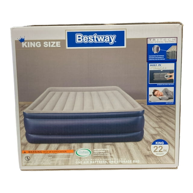 Bestway Tritech Air Mattress King 22" with Built-in Pump - Walmart.com
