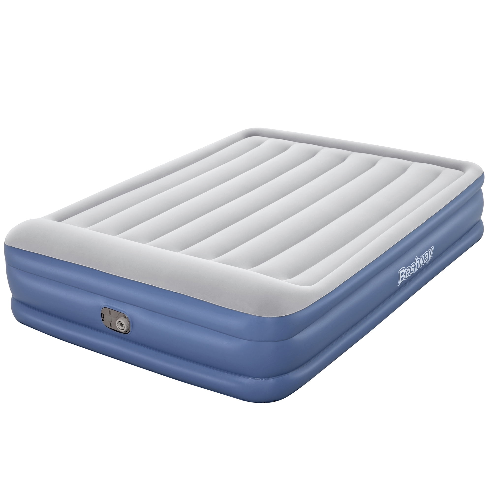 Bestway TriTech Air Bed with Built in Pump Blue Queen