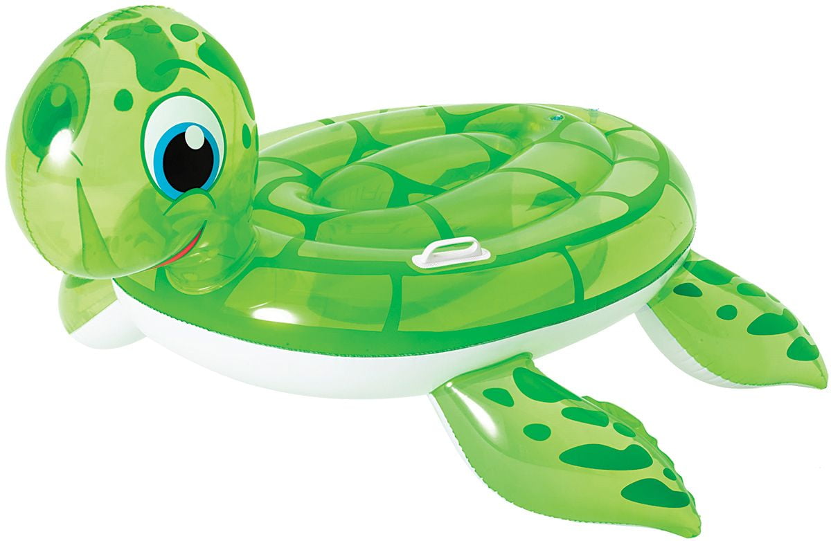 Bestway 55" x 55" Turtle Ride-On Pool Float with Handles Ages 3 ...