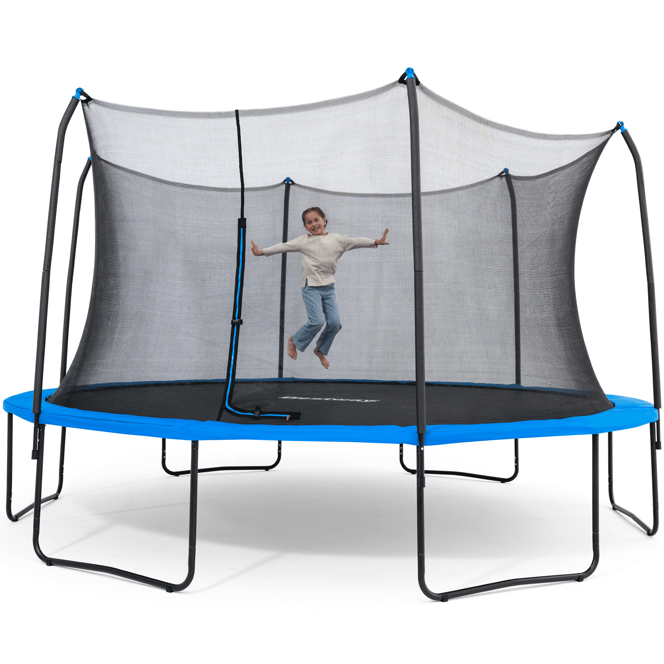 Bestway 15 ft Heavy Duty Trampoline with Enclosure, No-Gap Net, Foam ...