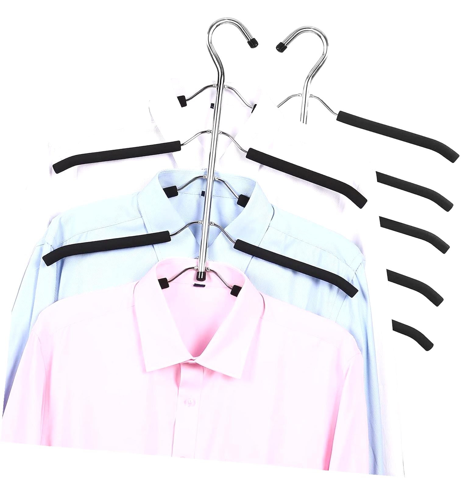 Bestwell 2 Pack 5 in 1 Metal Sweater Hangers Non Stainless Steel Shirt ...