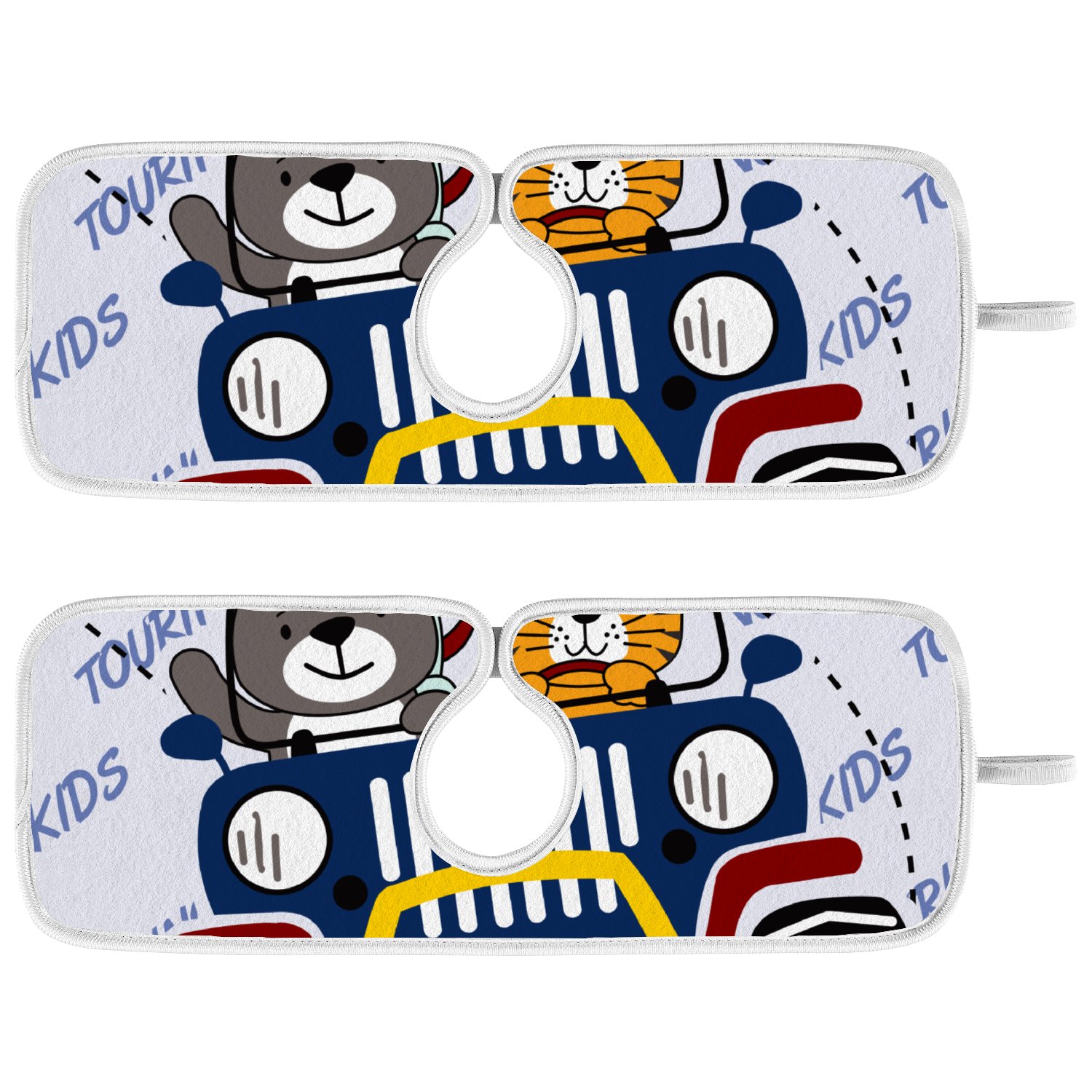 Bestwell 2 Pack Sink Faucet Mat for Kitchen, Cute Animals Driving Sink ...