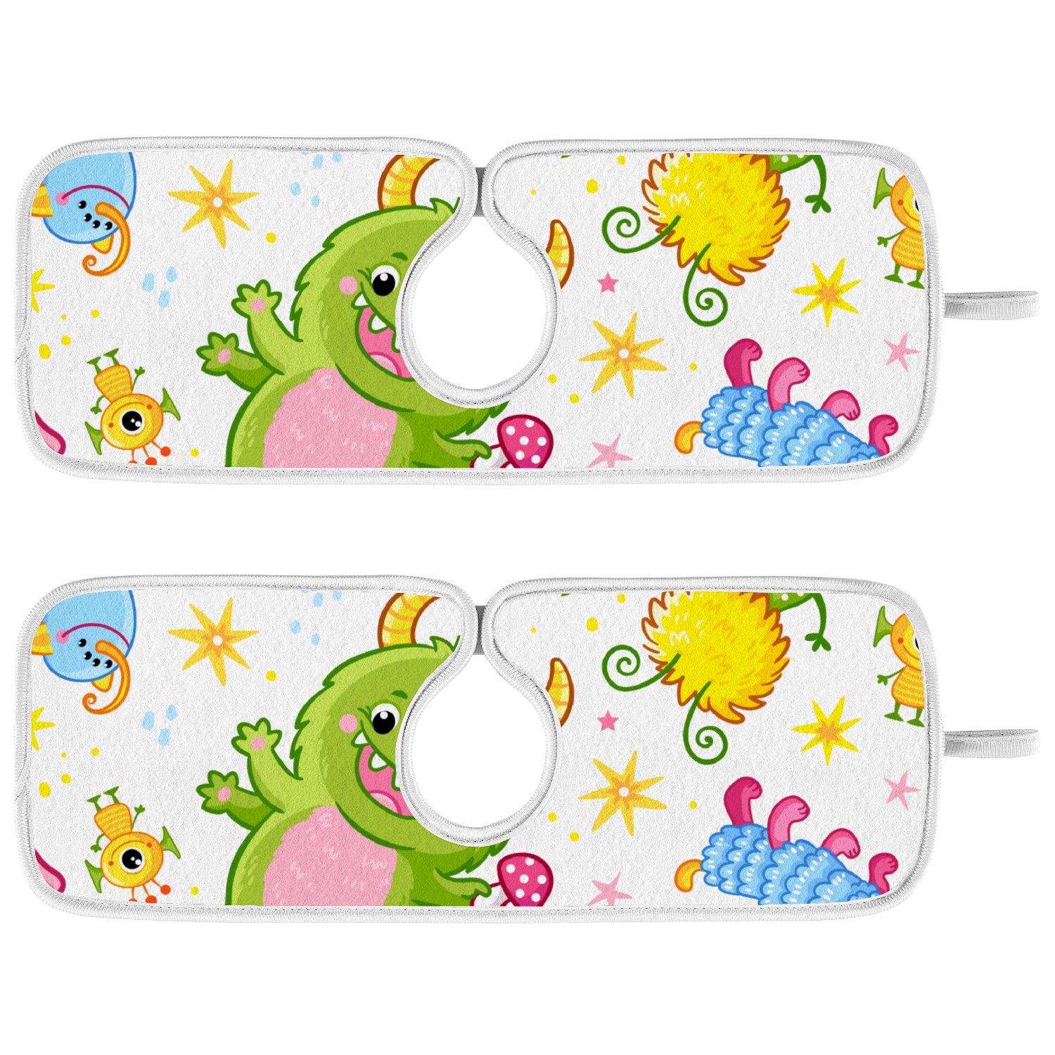 Bestwell 2 Pack Sink Faucet Mat for Kitchen, Cute Funny Cartoon Alien ...