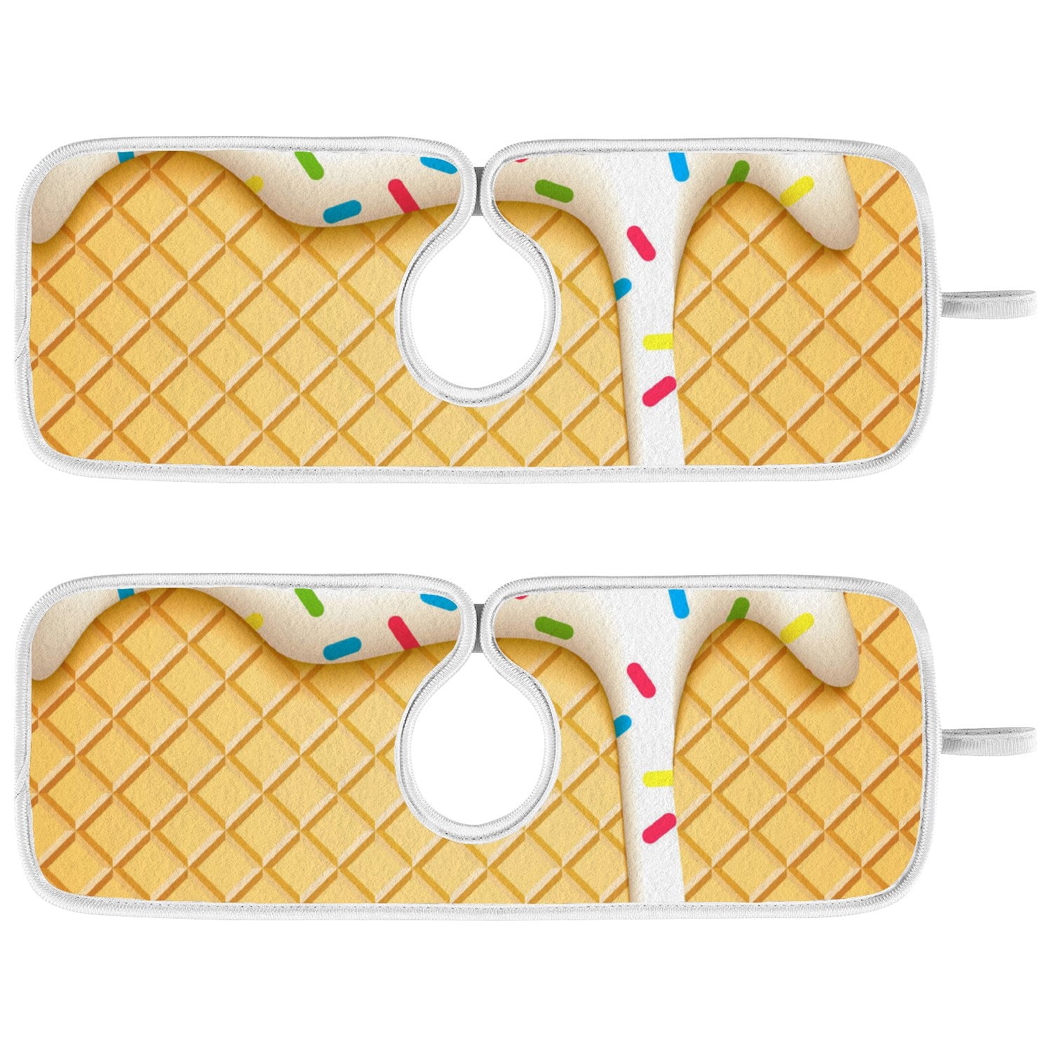 Bestwell 2 Pack Sink Faucet Mat for Kitchen, Retro Ice Cream Pattern ...