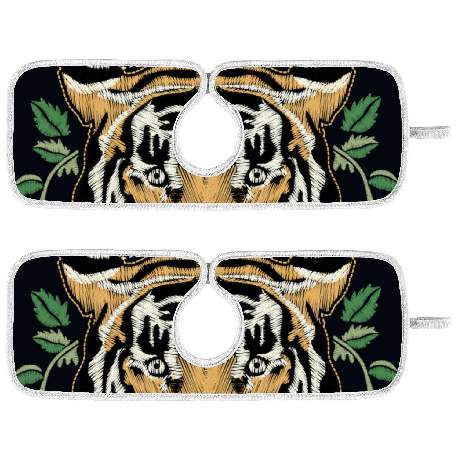 Bestwell 2 Pack Sink Faucet Mat for Kitchen, Tiger Design Vector Sink ...